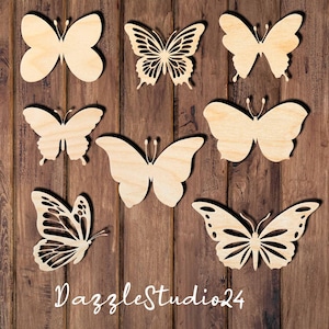 Detailed Butterfly Wood Cutout | Unfinished Wooden Shape | DIY Craft ...