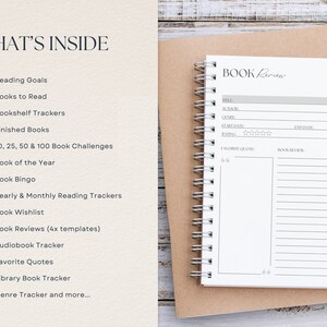 Printable Reading Tracker Journal Minimal Design Reading Journal Bundle ...