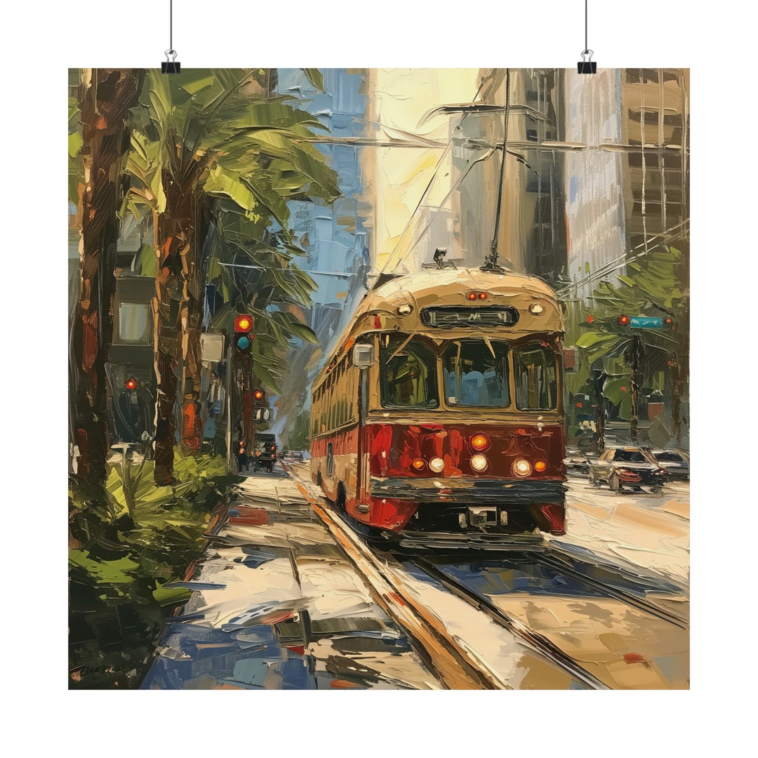 Downtown Tampa Trolley Street Car Poster Print - Charming Channelside ...