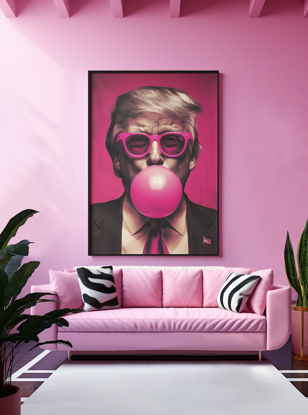 President Donald Trump - Pink Sun Glasses Trump Bubble Gum - Trump Wall ...