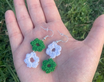 Crochet Daisy Earrings cute Flower Floral Jewelry crochet Earrings ...