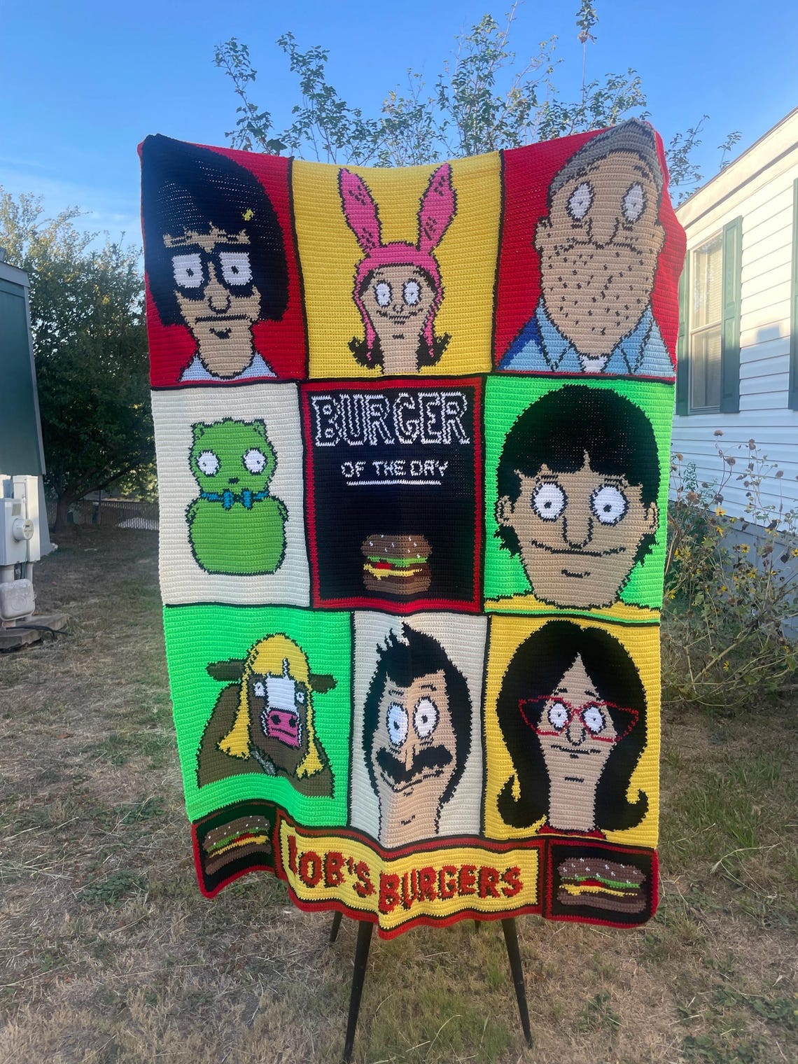 Handmade Bob’s Burgers Crochet Blanket | Colorful Pop Culture Throw ...