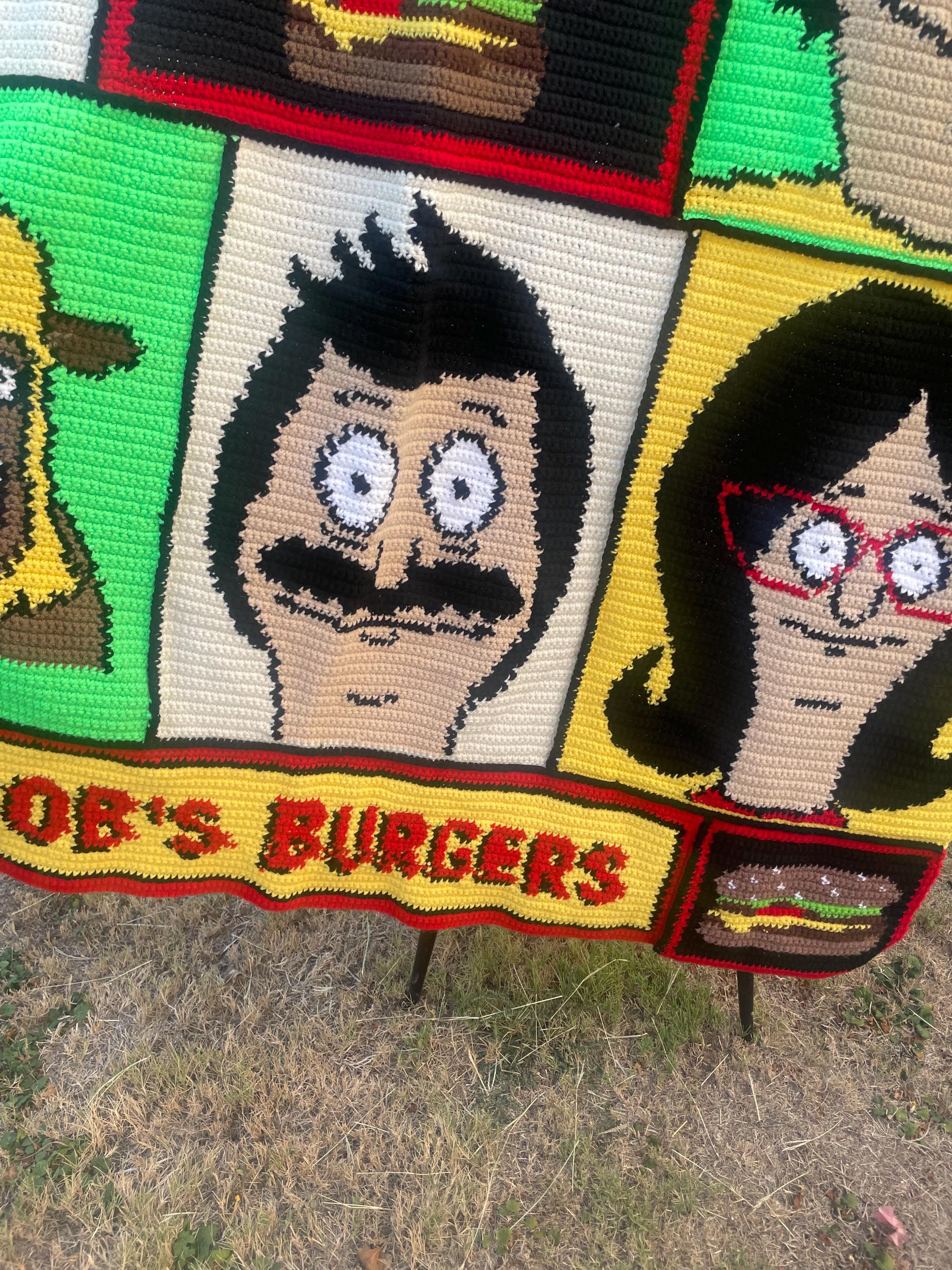 Handmade Bob’s Burgers Crochet Blanket | Colorful Pop Culture Throw ...