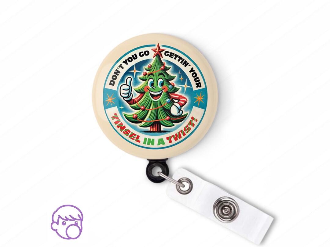 Christmas Tree Badge Reel: Funny Holiday Retractable ID Clip - Etsy