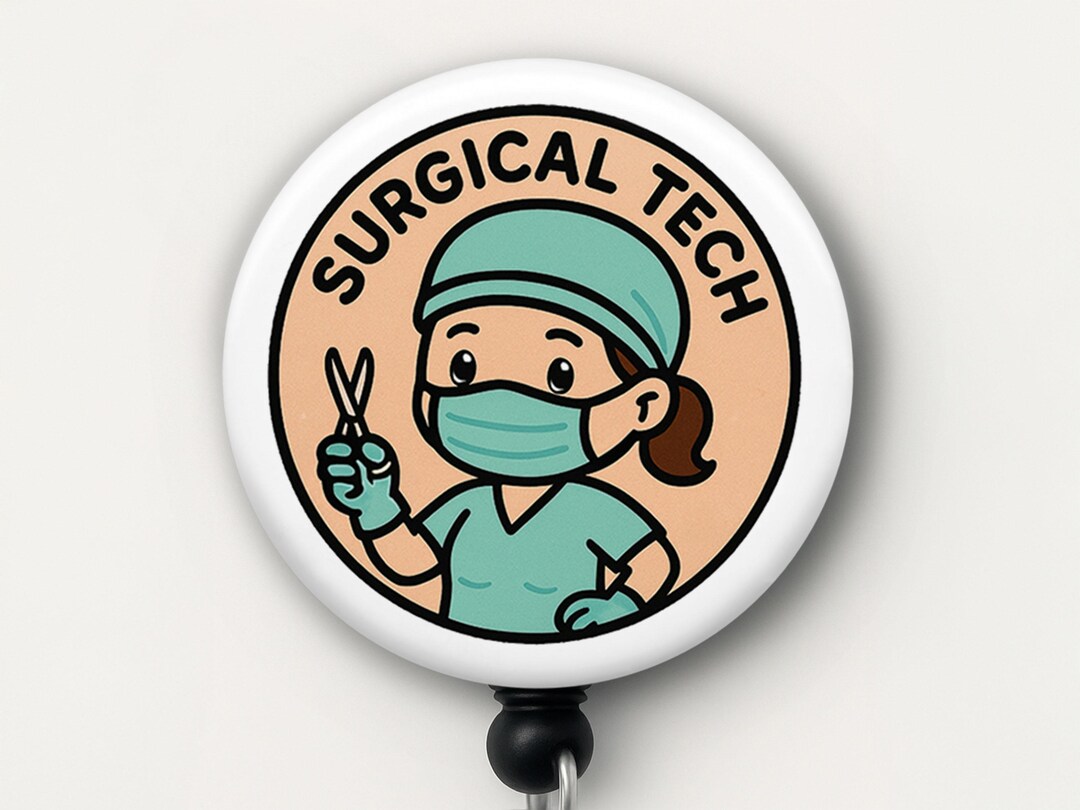 Cute Surg Tech Badge Reel: Surgical Tech Week Gift Bulk, OR ID Badge - Etsy