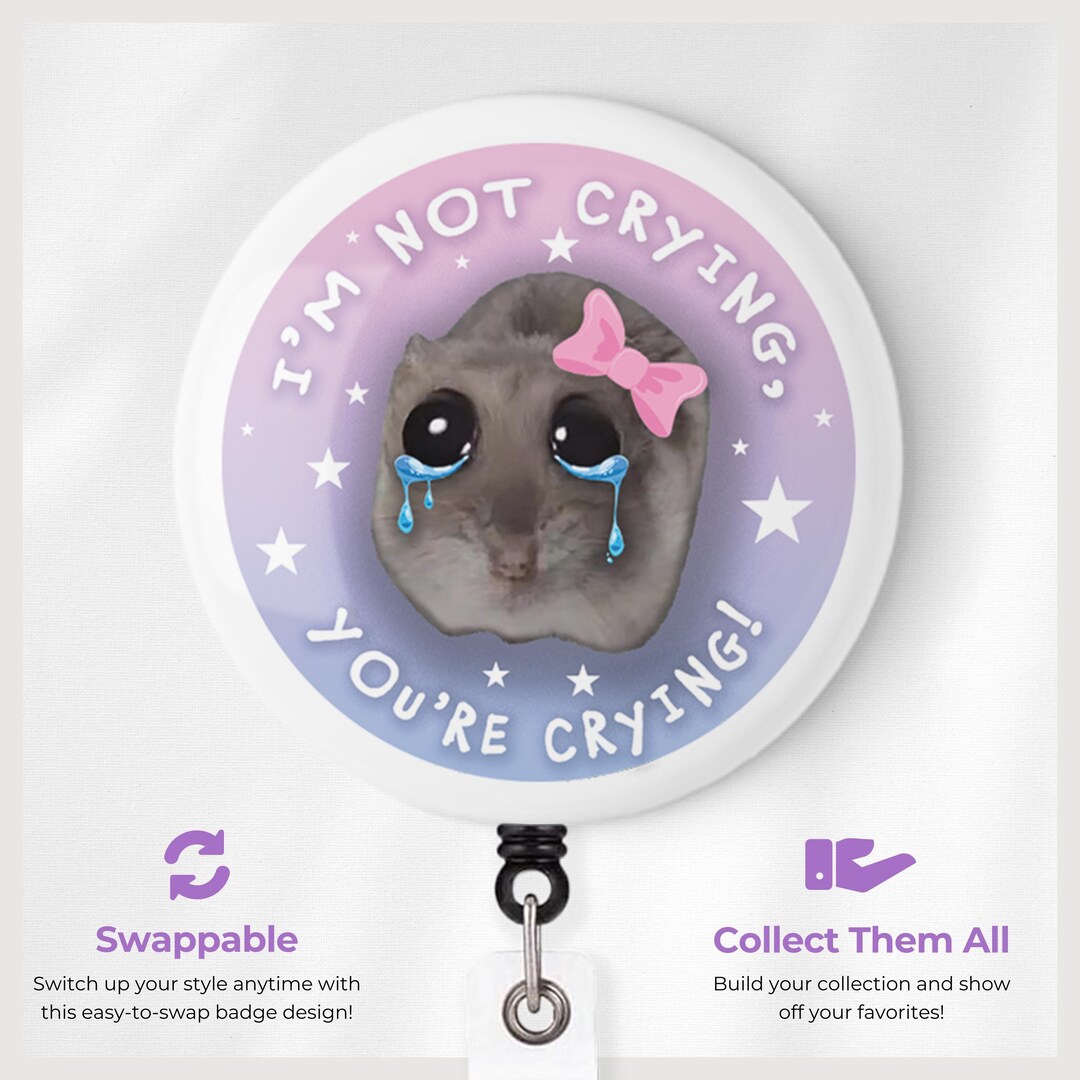 Sad Hamster Meme Badge Reel, Funny Nurse Badge Reel, Cute Hamster Badge ...