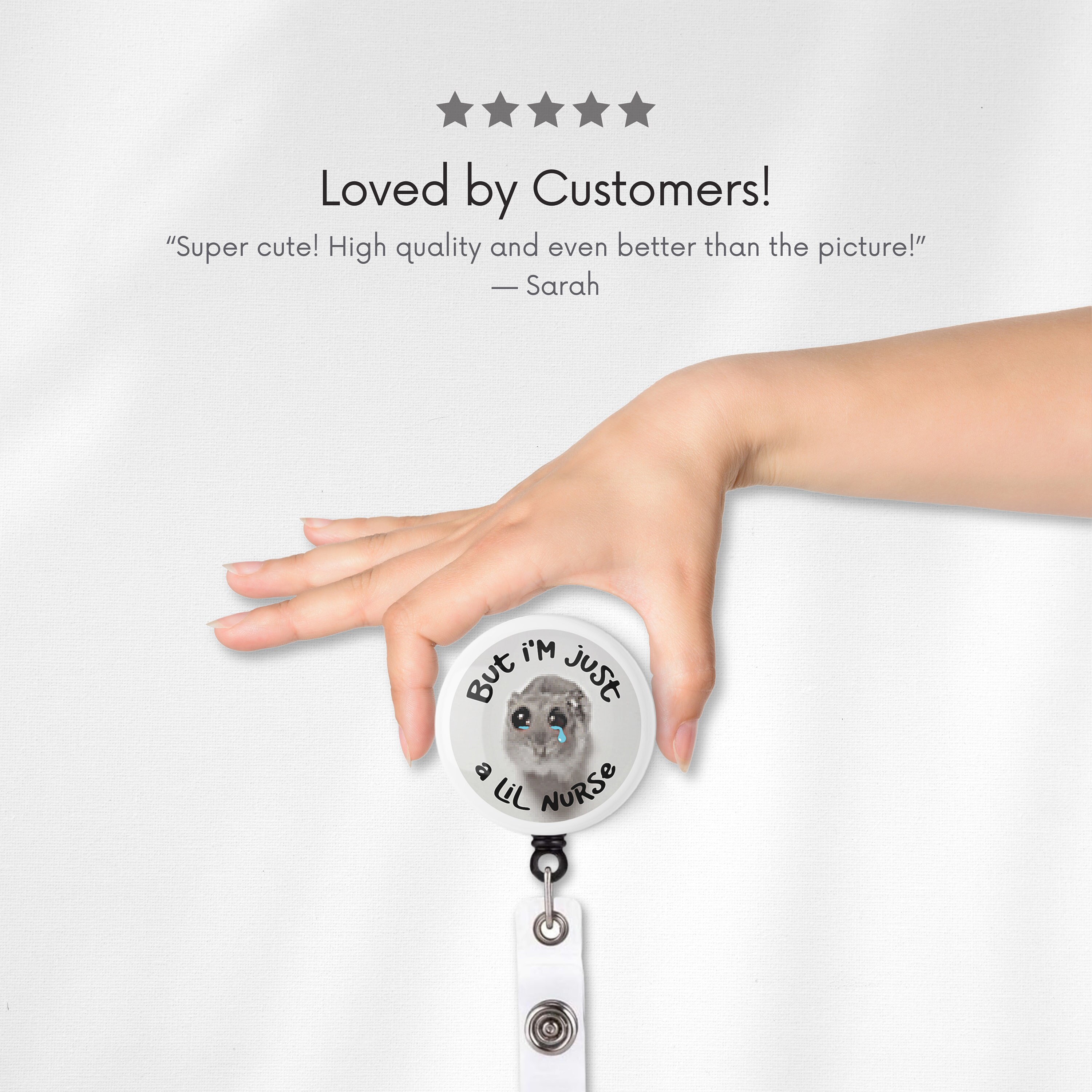 Sad Hamster Meme Nurse Badge Reel, Cute Retractable Badge Reel for ...