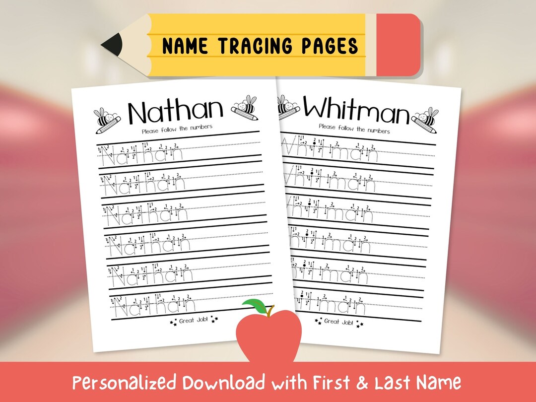 Personalized Name Trace Worksheet, Learn to Write Name, Custom ...