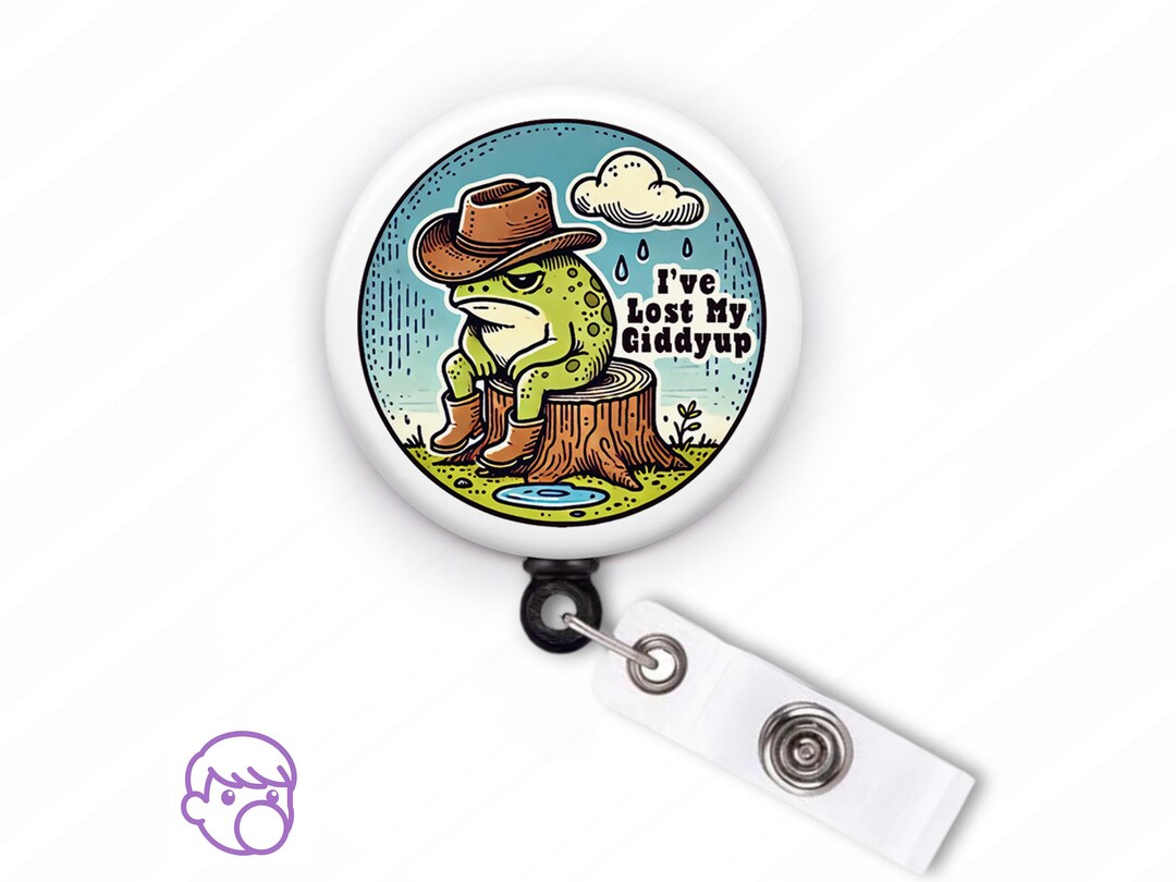 Frog Cowboy Badge Reel, Cowboy Frog Badge Reel, Western Badge Reel ...