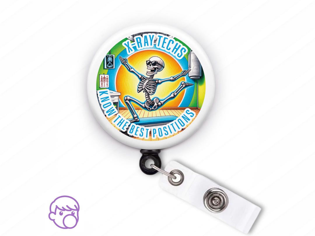 X-ray Tech Badge Reel, Funny Skeleton Badge Reel for X-ray Technician ...