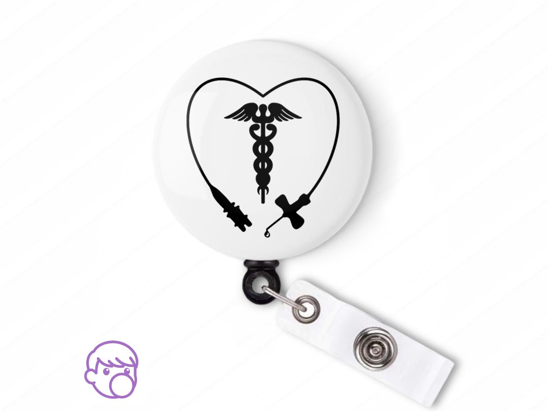 Butterfly Needle Heart Phlebotomist Badge Reel: Medical Lab Tech Gift ...