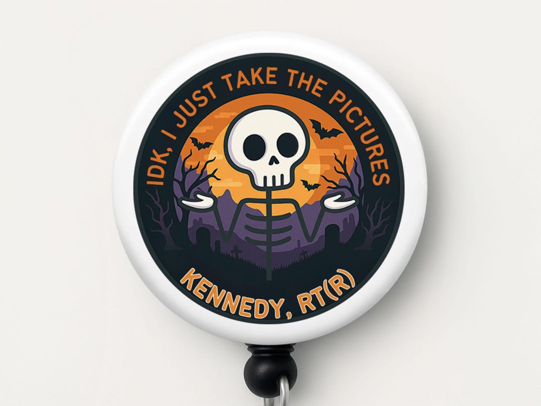 Personalized Halloween X-ray Badge Reel: Spooky Skeleton Rad Tech Gift ...