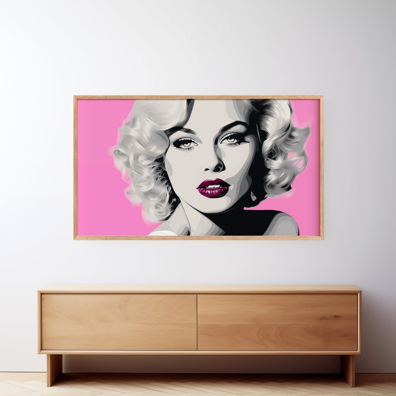 Samsung Frame TV Art Pop Art Retro Frame TV Art Pink Hollywood Golden ...