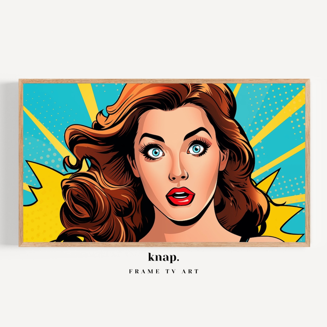 Samsung Frame TV Art Pop Art Woman Frame TV Art Lichtenstein Bright ...