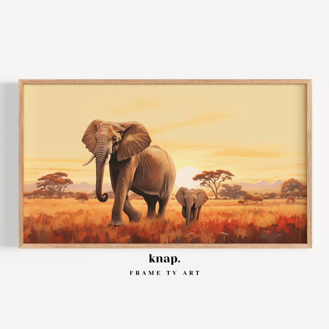 Samsung Frame TV Art Animals Elephants Frame TV Art Safari Africa ...