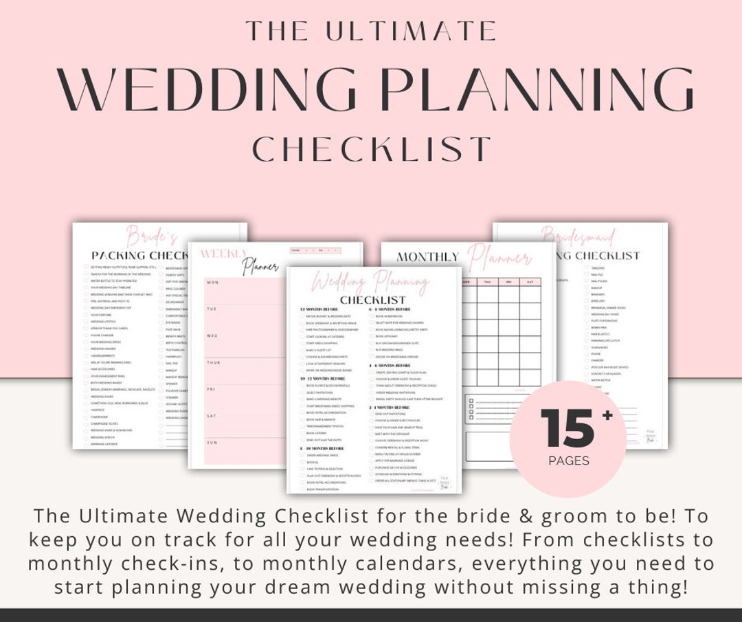 The Ultimate Wedding Planning Checklist - Etsy
