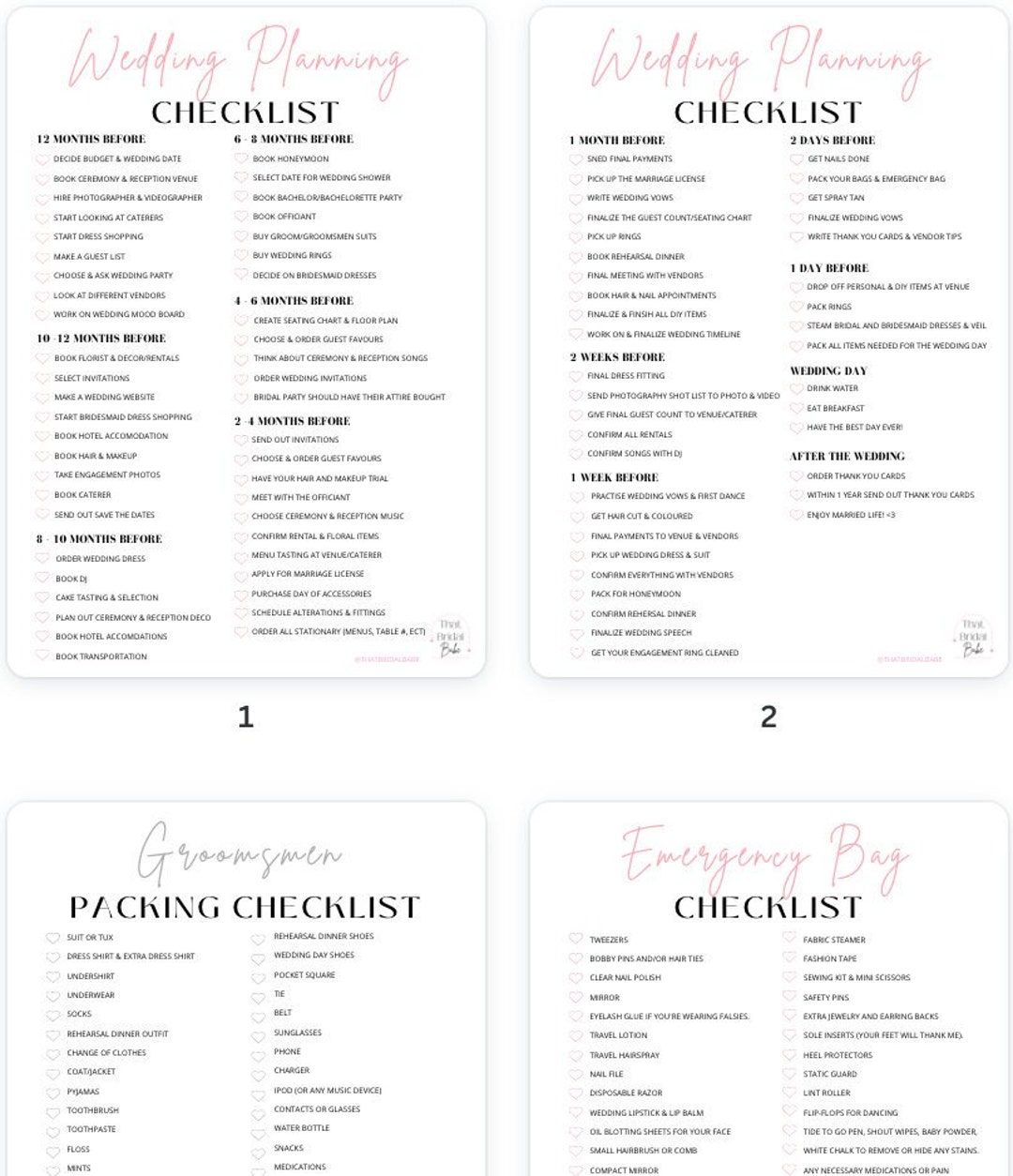 The Ultimate Wedding Planning Checklist - Etsy