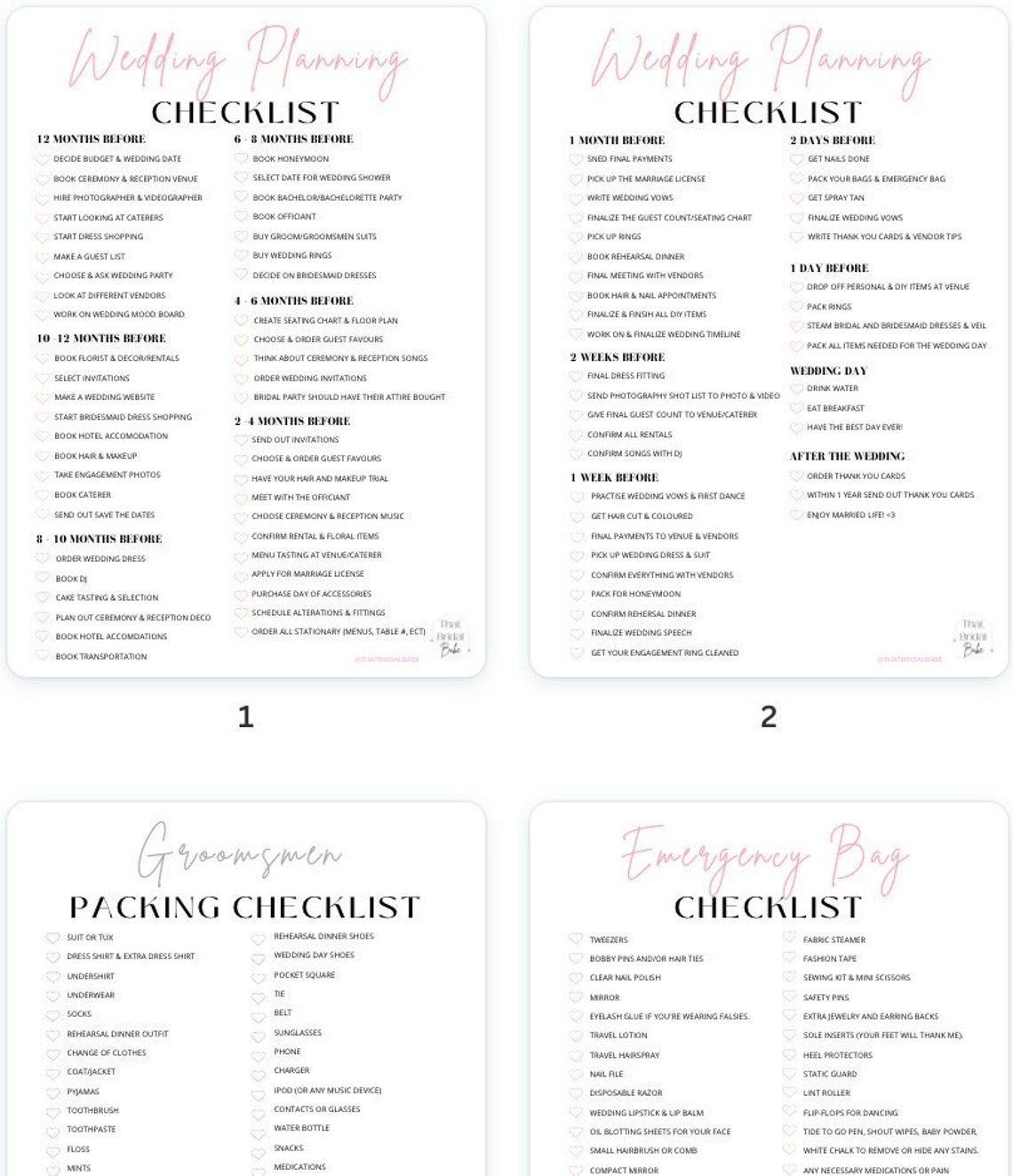 The Ultimate Wedding Planning Checklist - Etsy