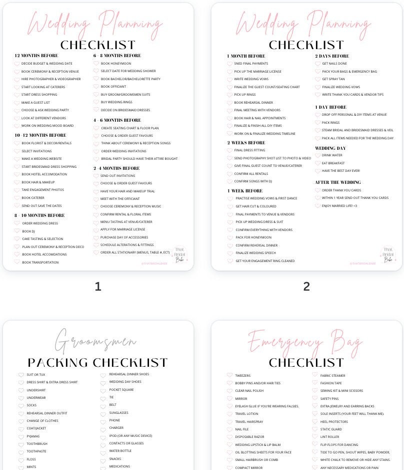The Ultimate Wedding Planning Checklist - Etsy