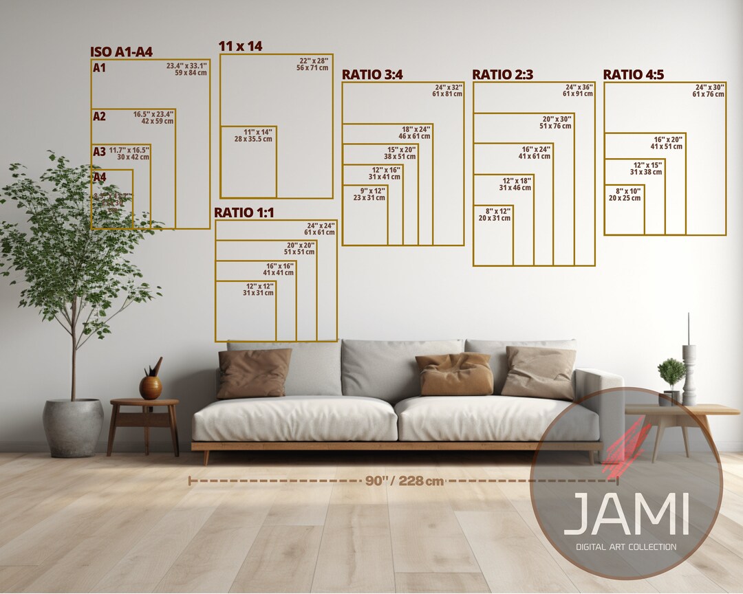 Wall Art Size Guide, Frame Size Guide, Print Size Guide, Comparison ...