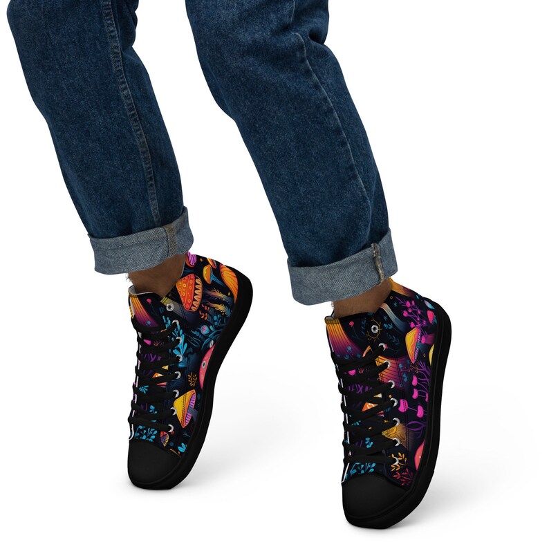 Trippy Hippie Men’s High Top Canvas Shoes - Etsy