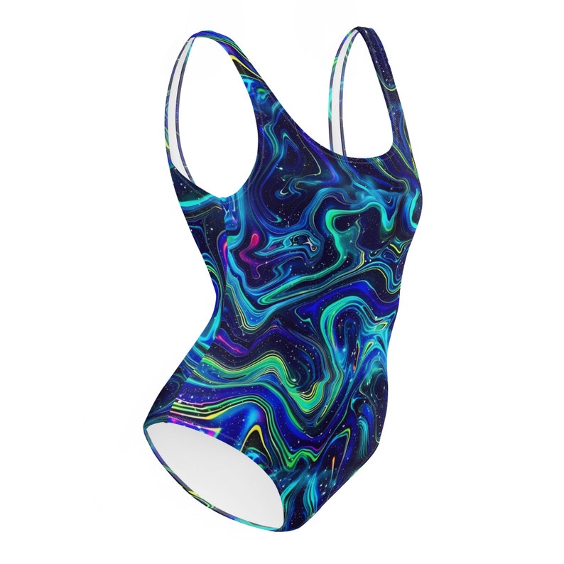 Cosmic Drift Wanderlust Neon Blue Womens Rave Summer Vibes Poolside One ...