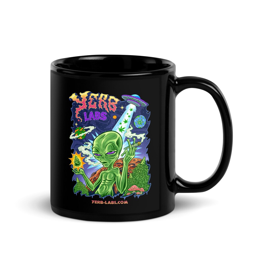 Yerb Labs Trippy Black Glossy Mug - Etsy