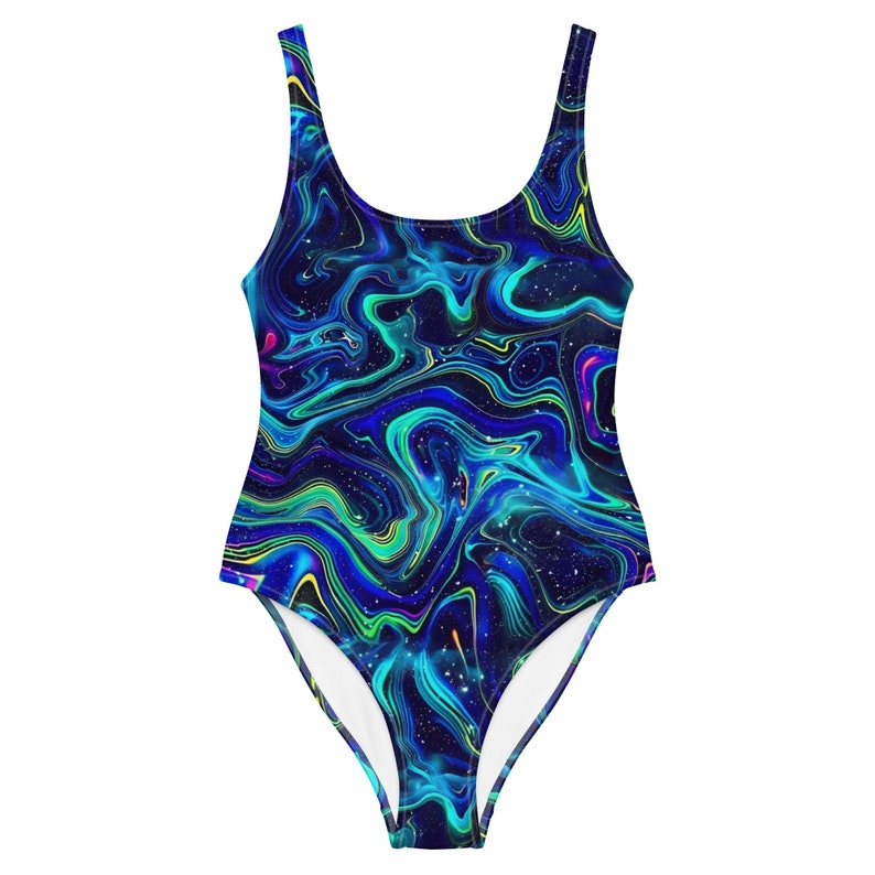 Cosmic Drift Wanderlust Neon Blue Womens Rave Summer Vibes Poolside One ...