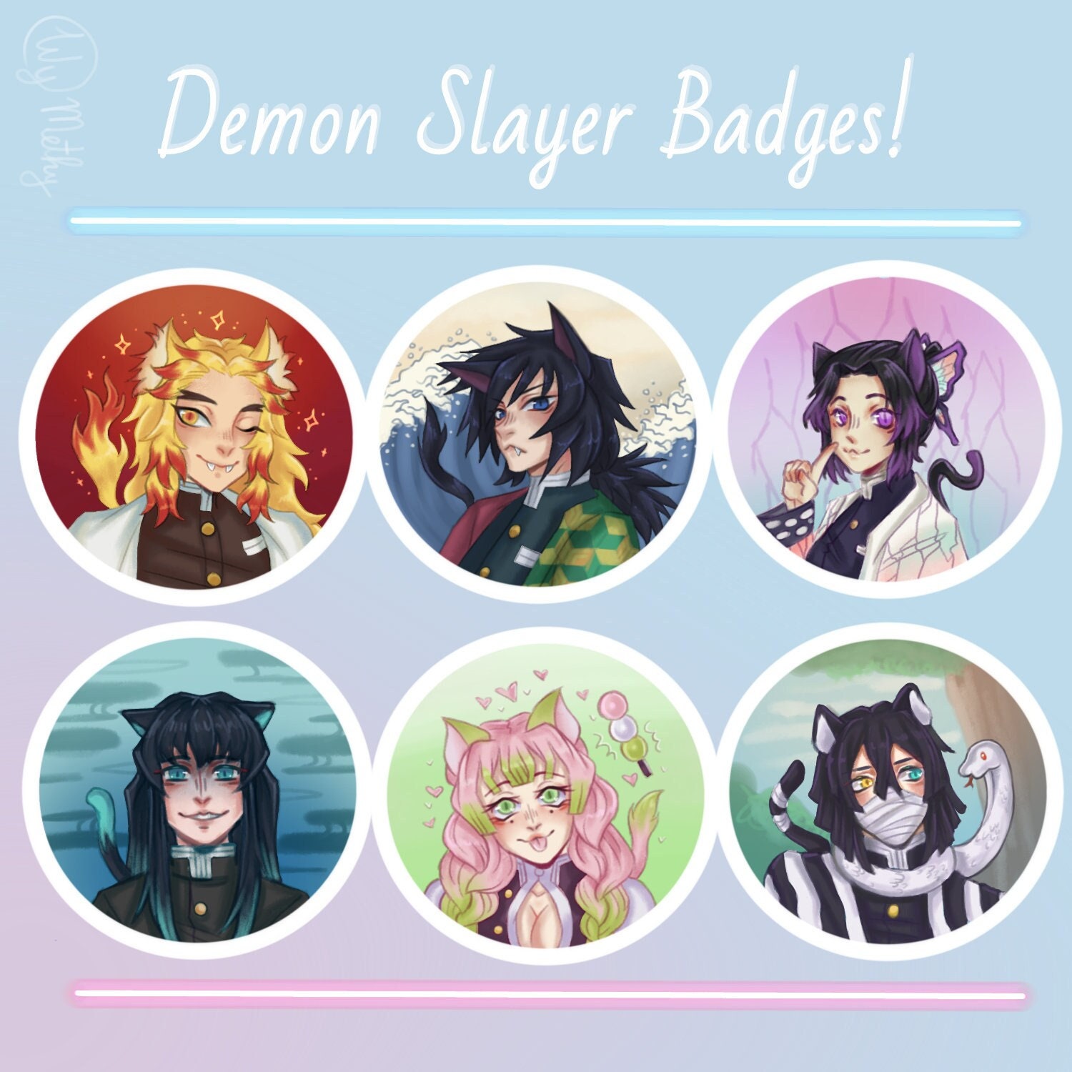 KNY Demon Slayer Badges - Etsy