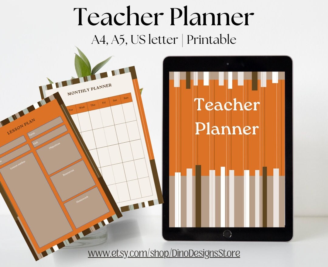 Teacher Planner, Organizer Printable, Notebook Journal, Digital ...