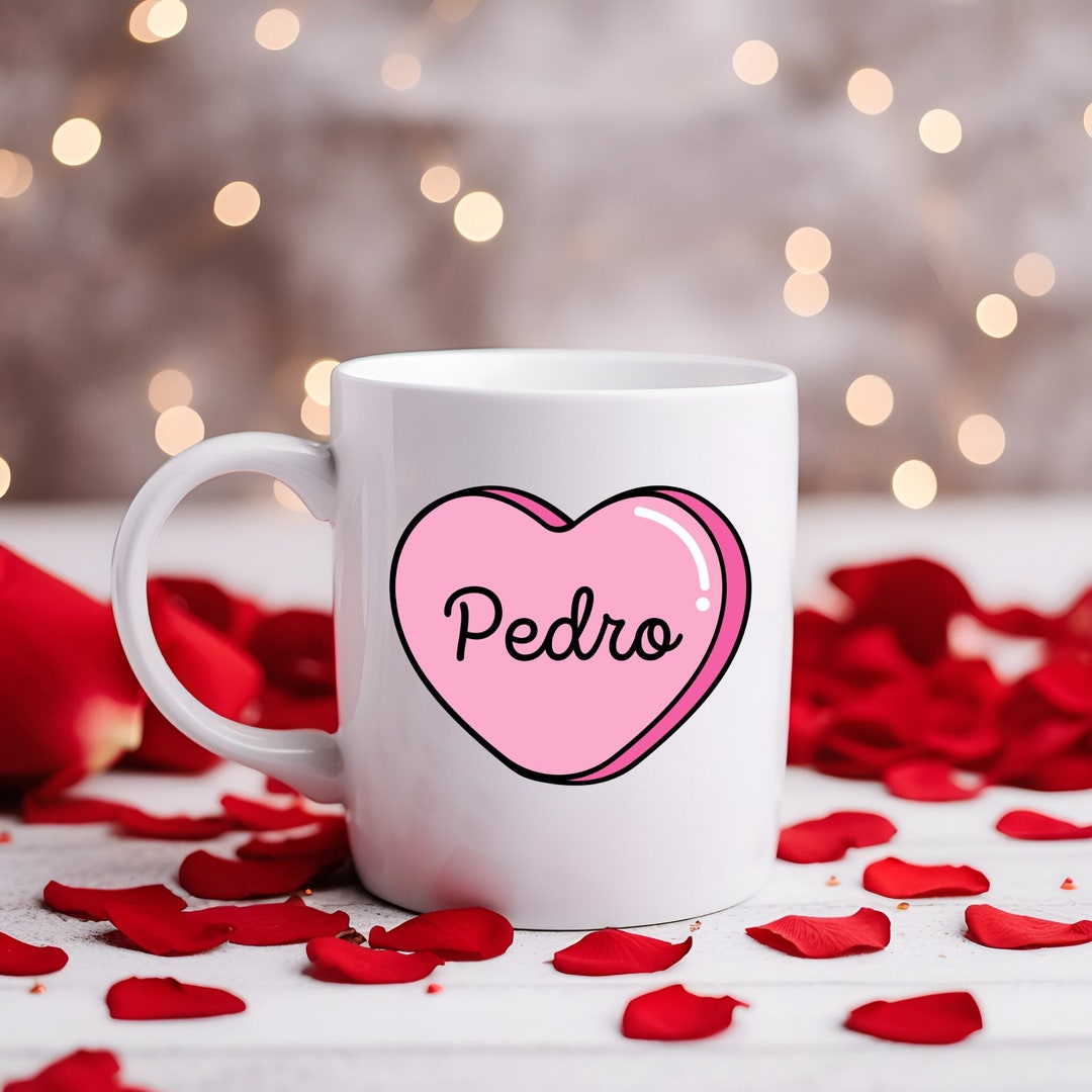 Pedro Candy Heart Ceramic 11oz Mug Pedro Pascal Valentine's Day Gift ...