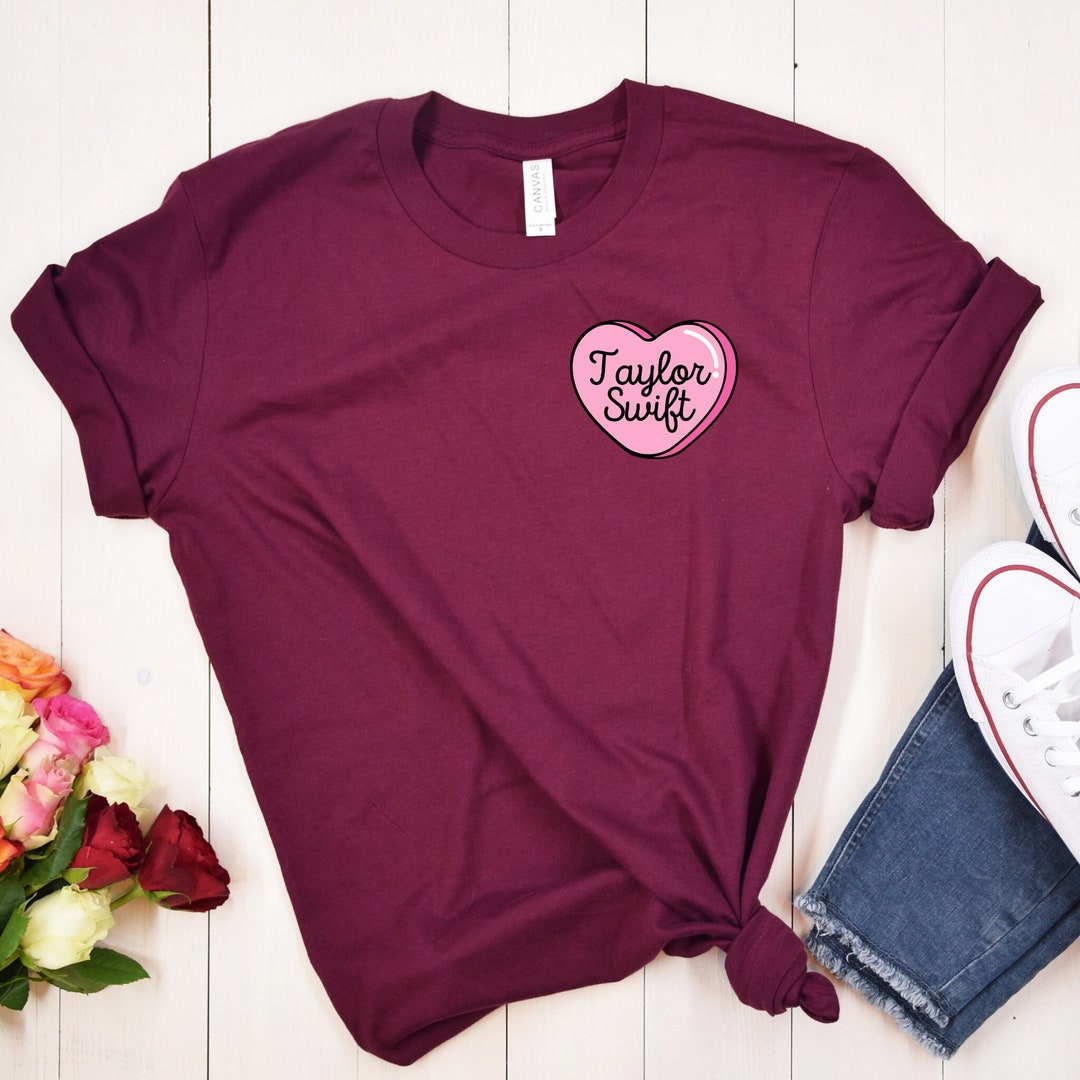 Taylor Swift Candy Heart Short Sleeve T-shirt Bella & Canvas Valentine ...