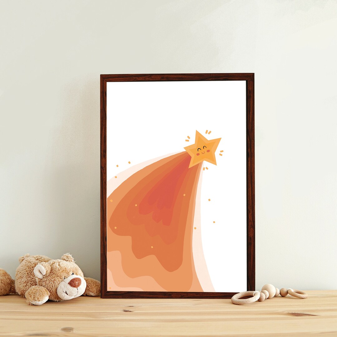 Pastel Comet Poster | Space-themed Nursery and Kids Room Decor | Fun ...