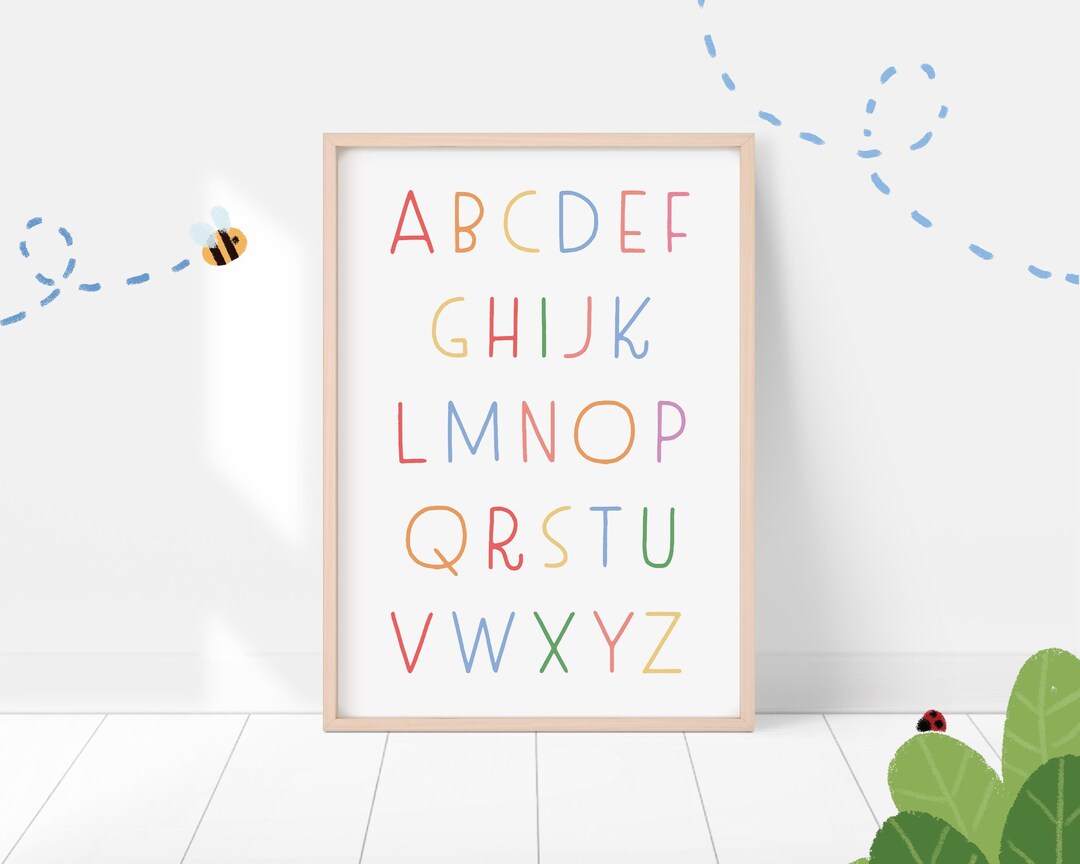 Alphabet Poster, Alphabet Playroom Poster, Minimalistic Decor, Toddler ...