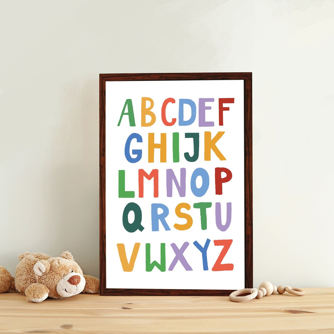 Alphabet Poster, Colorful Alphabet Poster for Nursery Room, Educational ...