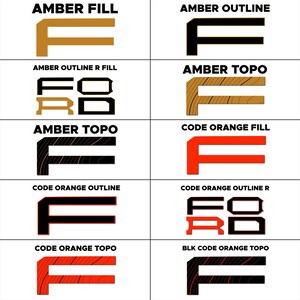 Ford Bronco Raptor Vinyl Grille Letters Camo, Solid Colors, USA, Amber ...
