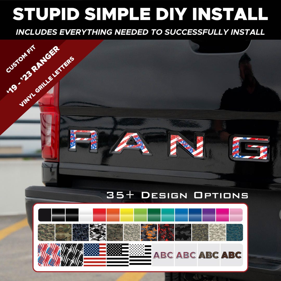 Vinyl Tailgate Letter Decals Custom Fit for 2019–2023 Ford Ranger ...
