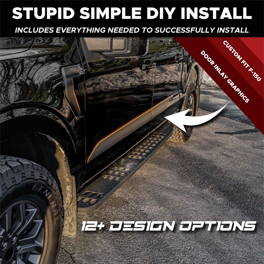 Vinyl Lower Door Inlay Kit Custom Fit for 2021–2025 Ford F-150 by Vinyl ...