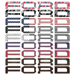 Ford Bronco Raptor Vinyl Grille Letters Camo, Solid Colors, USA, Amber ...
