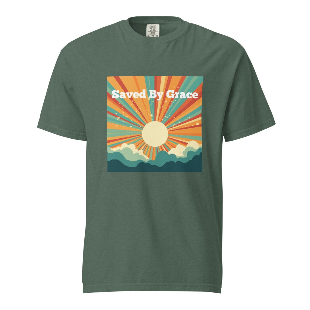 Saved by Grace Shirt, Christian Shirt, Retro Shirt, Retro Sunset ...