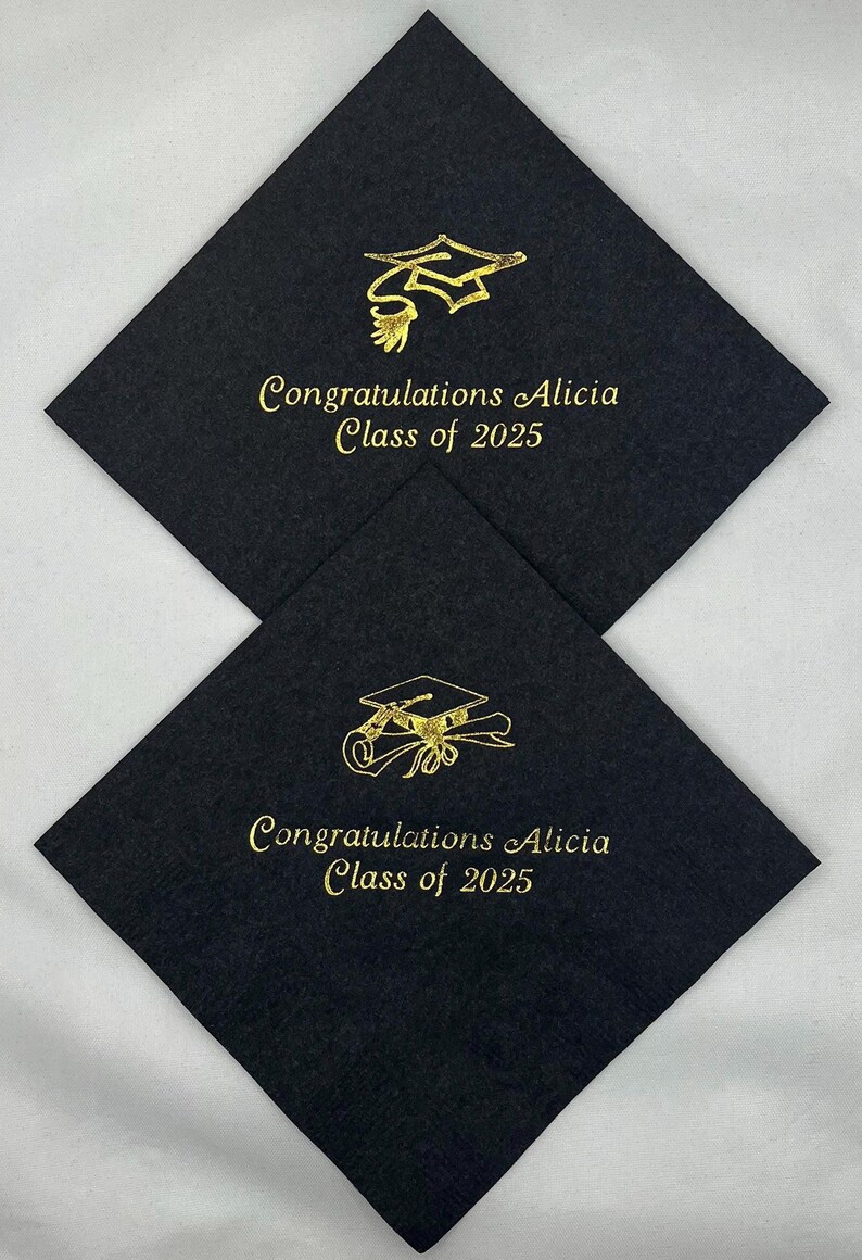Personalized Graduation Napkins, Custom Cocktail Napkins (set of 50) - Etsy