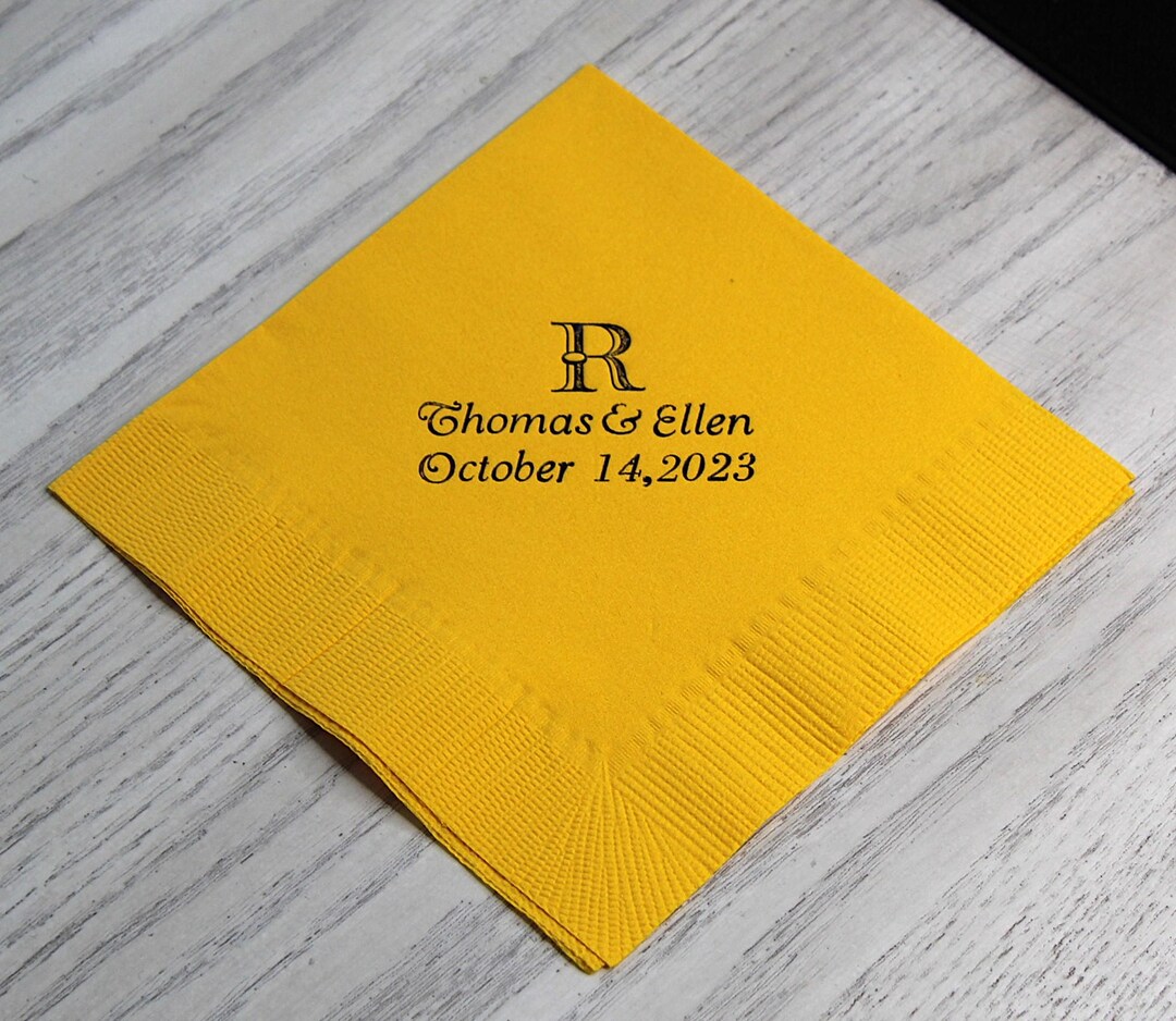 250 Personalized Monogram Beverage Cocktail Napkins Flair Goudy Font ...