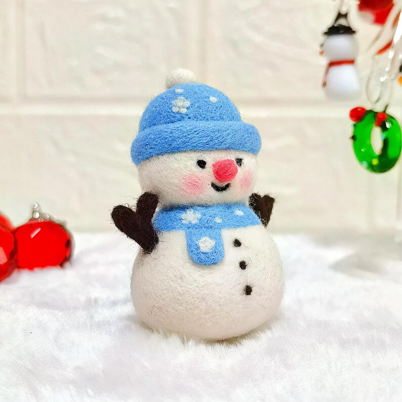 Needle Felted Snowman Decoration Made With Love and Care: Handmade ...