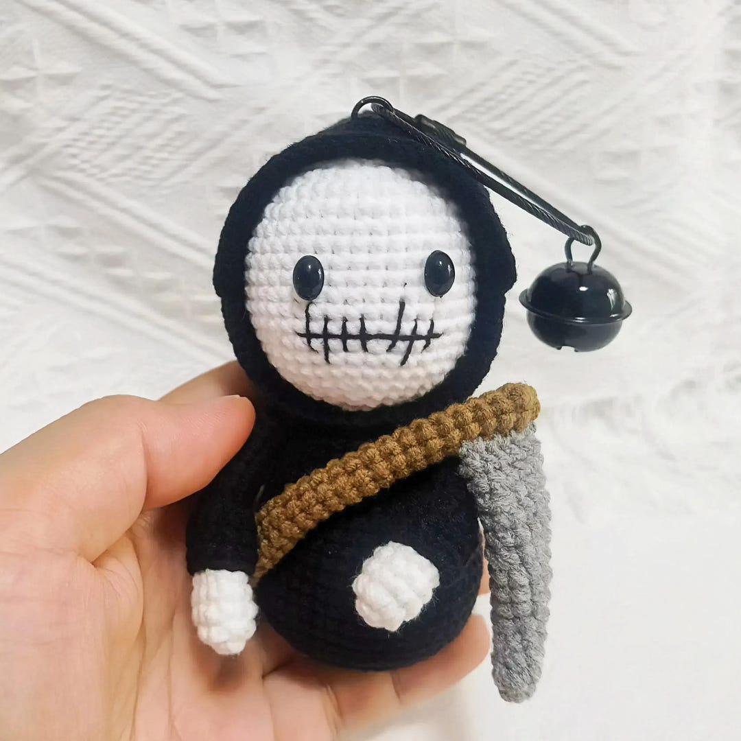 Crochet Halloween Grim Reaper Doll: Handcrafted Halloween Decor for ...