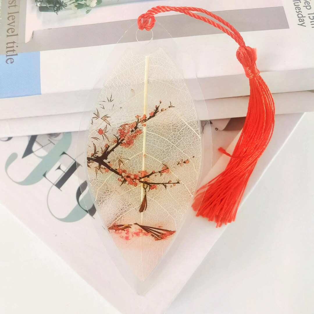 Book Lover's Dream: Stunning Hand-drawn Leaf Vein Bookmark With Tassel ...