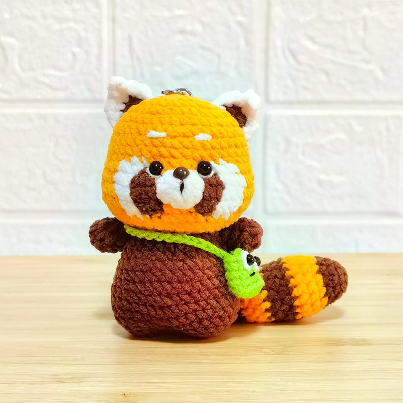 Crocheted Red Panda Doll: Lesser Panda Handcraft Amigurumi Doll ...