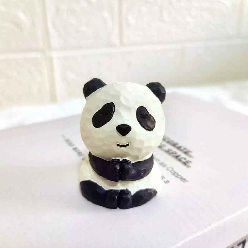 Handcrafted Cute Panda Figurines: Handmade Resin Panda Figures for Home ...