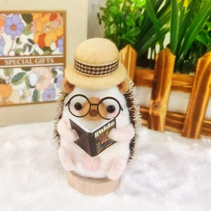 Handcrafted Needle Felted Hedgehog Reading Book - Charming Woolen ...