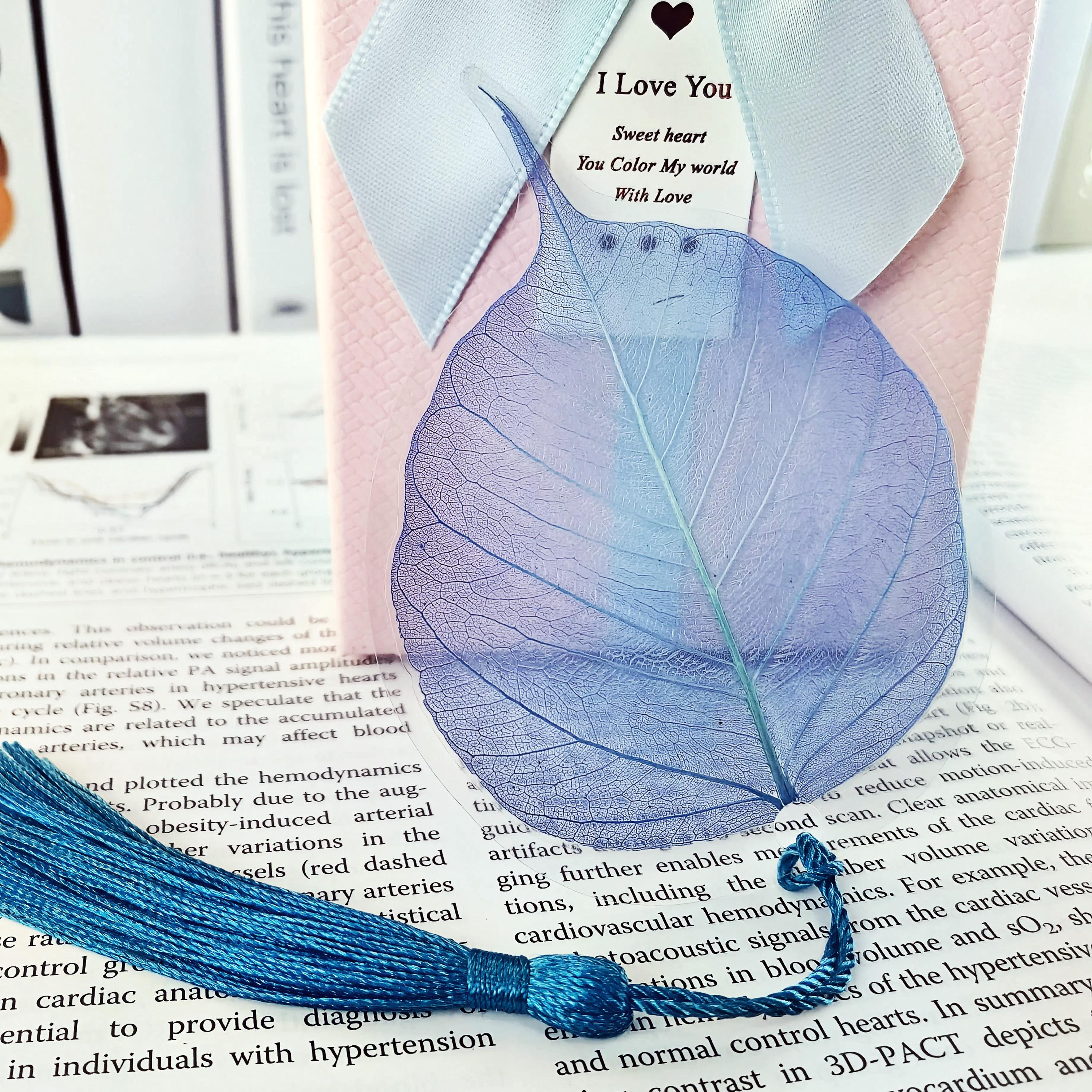 Elegant Leaf Vein Bookmark With Tassel: Handmade Nature Inspired Page ...