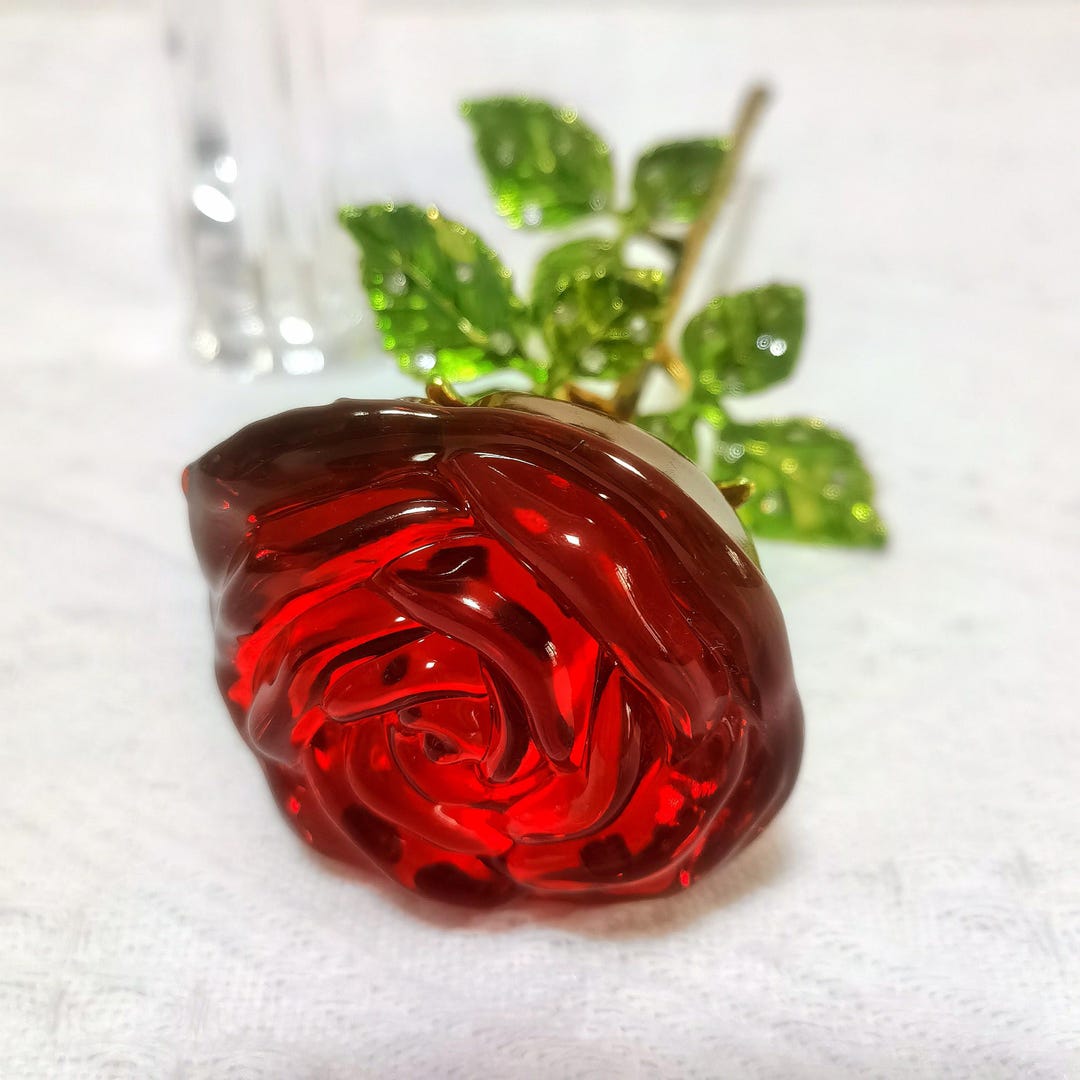 Elegant Colorful Crystal Glass Rose: Exquisite Home Decor, Perfect Gift ...